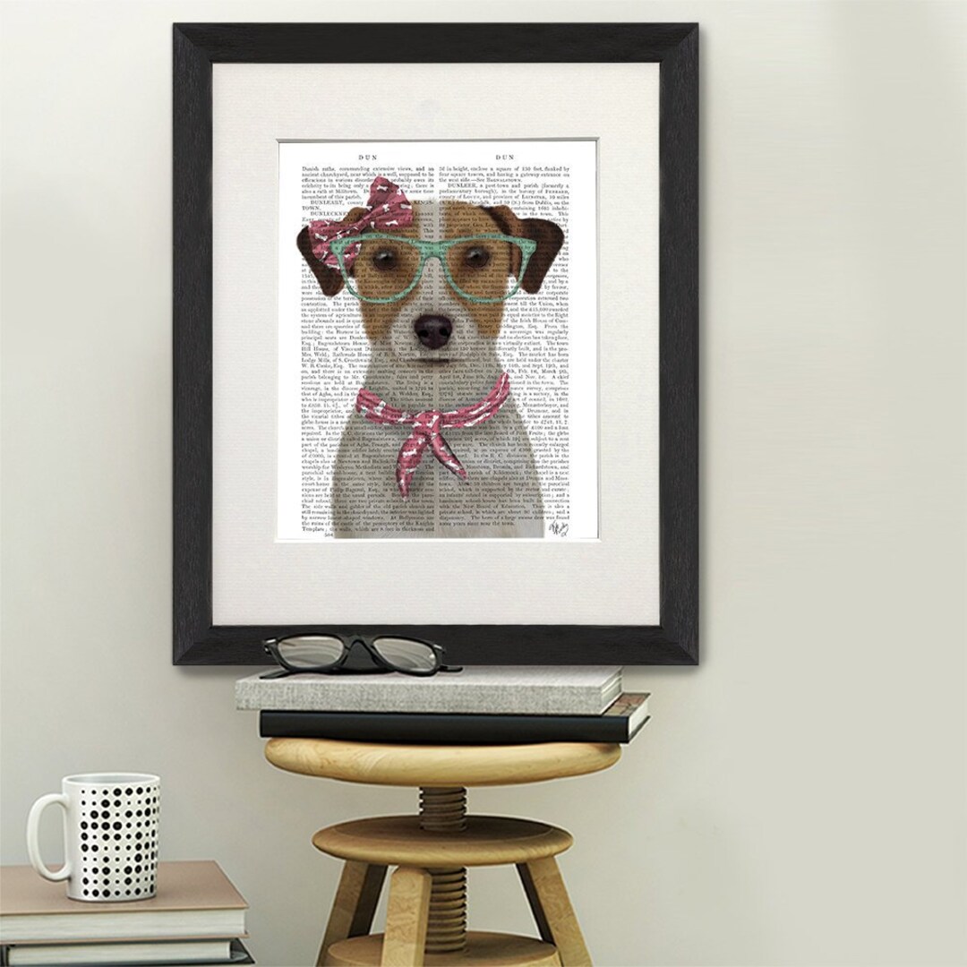 Jack Russell Painting - Jack Russell Glasses and Scarf - Jack Russell ...