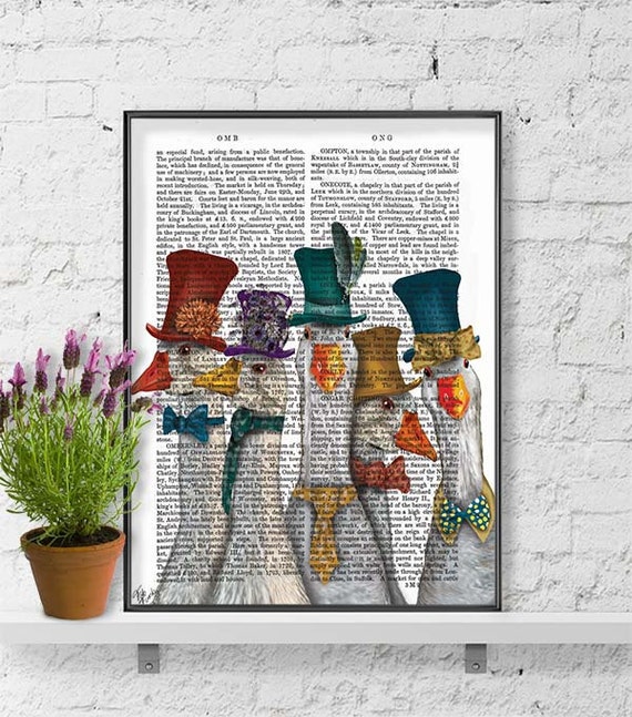 Colorful Wall Art Gaggle of Geese Modern Nursery Art for | Etsy UK