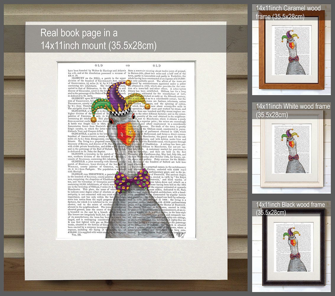 Silly Goose, Jester Hat on Goose - Baby Room Decor Colorful Prints ...