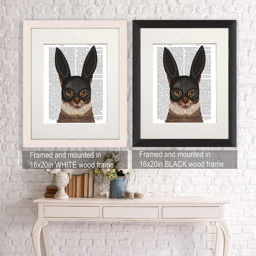 Cat in Bunny Mask Lowbrow Art Dark Art Print Dark Fairytale Funny Cat ...