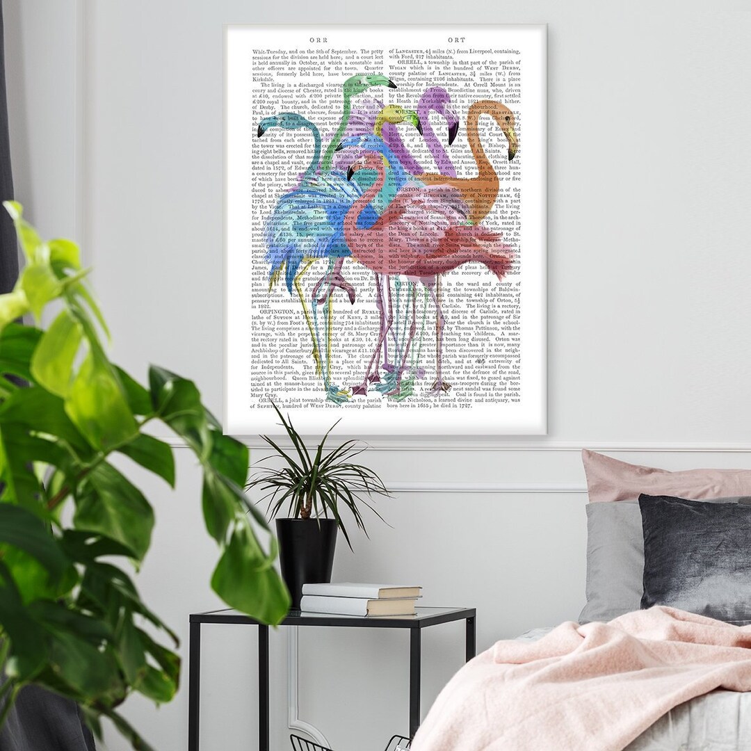 Flamingo Canvas Print - Flamingo Multicolored 1 - Colorful Canvas Art ...