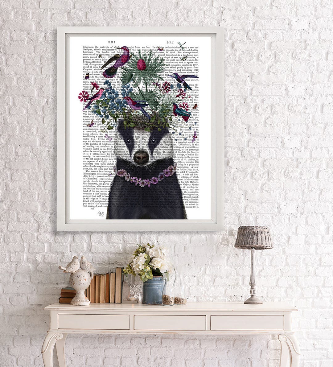 Badger Decor - Badger Bird Keeper - Badger Lover Bohemian Decor Boho ...