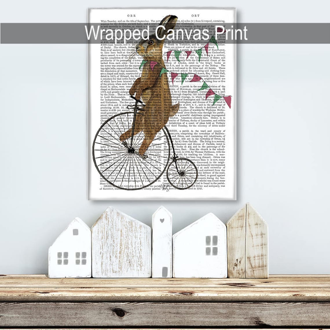 Rabbit Nursery Print Rabbit On Penny Farthing Baby room | Etsy