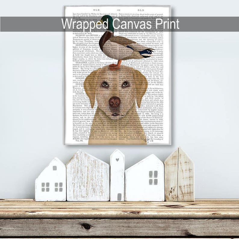 Yellow Labrador Art Print Duck on Head Yellow Lab Print | Etsy