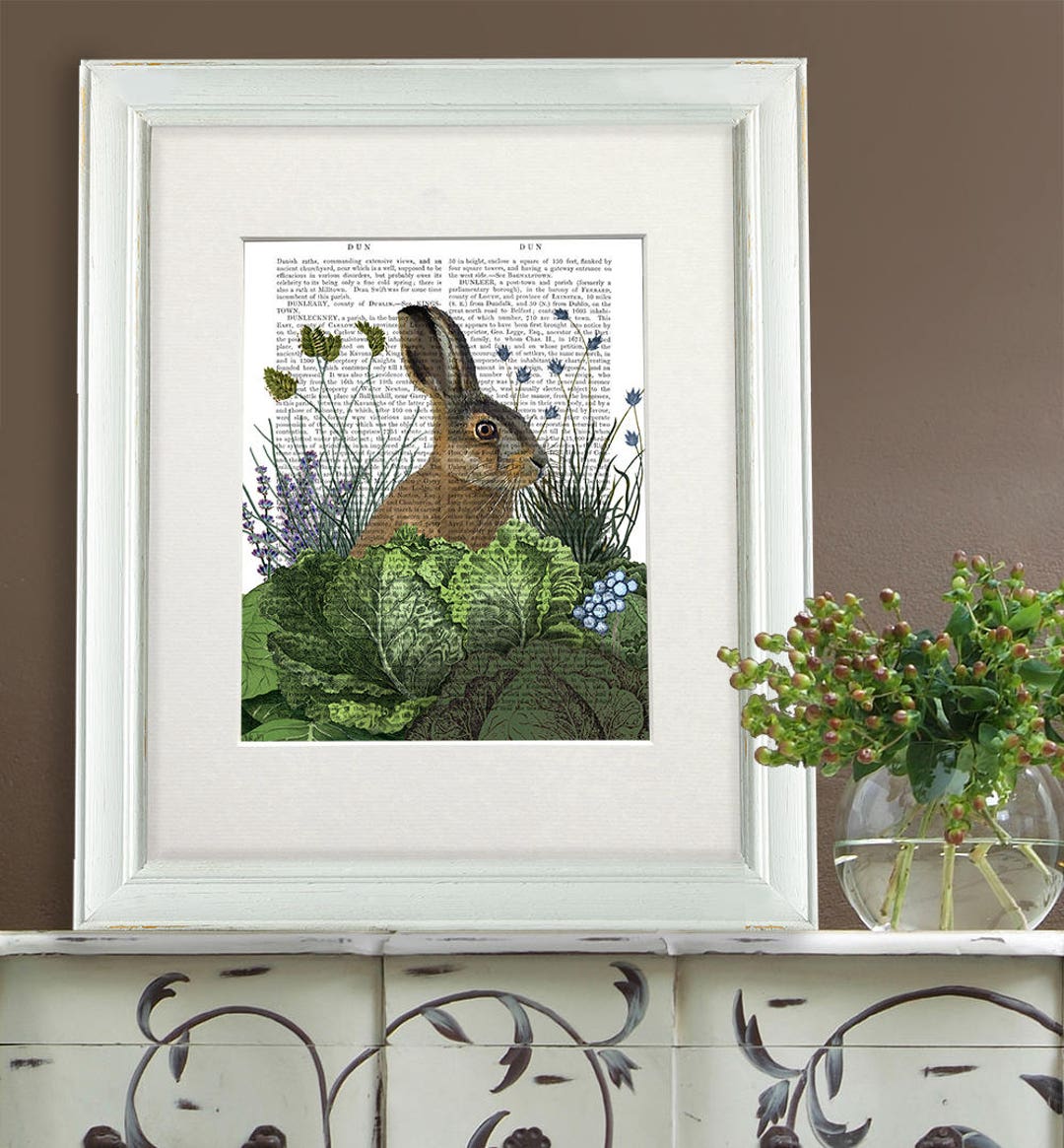 Rabbit Illustration - Cabbage Patch Rabbit 3 - Bunny Decor Rabbit ...