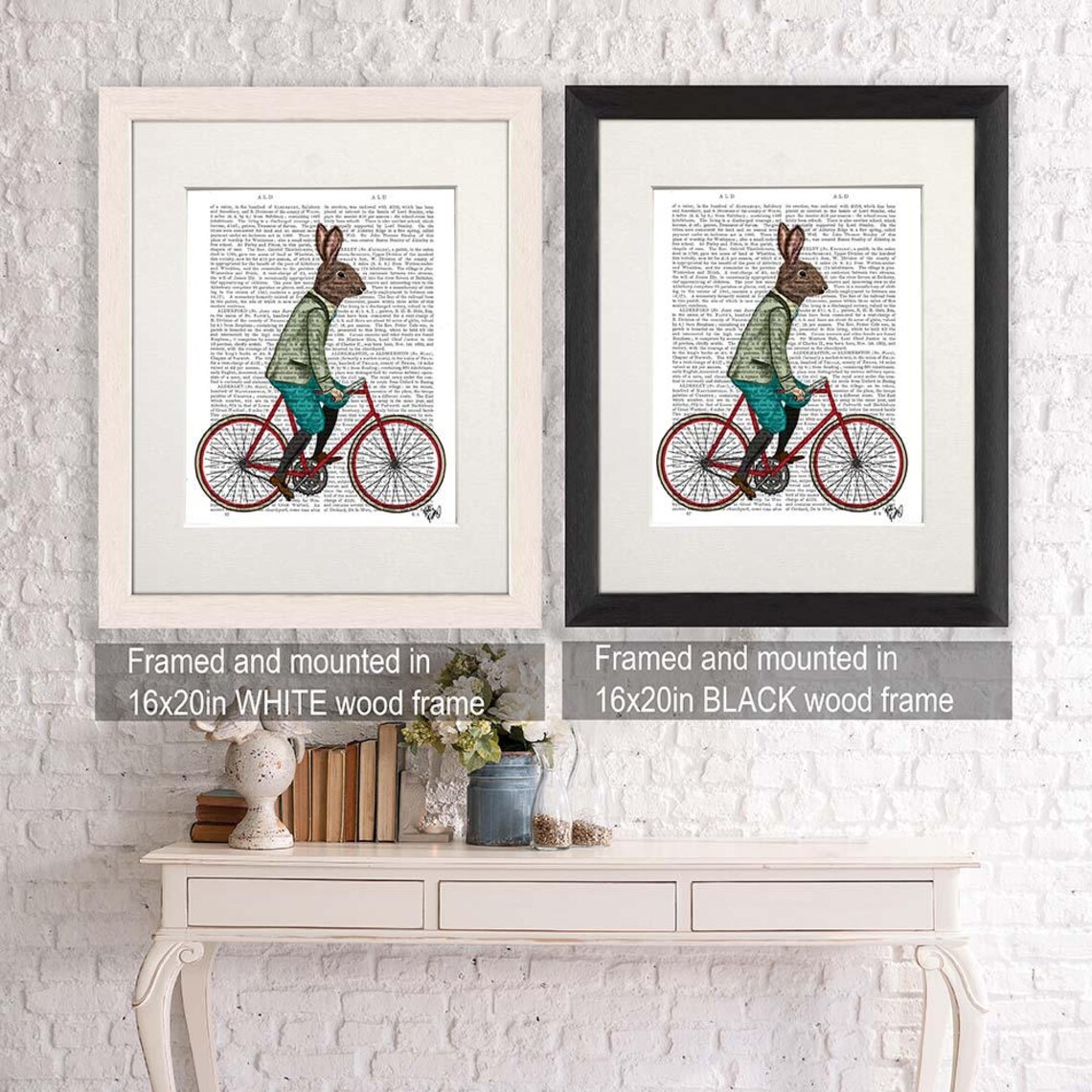 Rabbit on Bike Nursery Decor Illustration Art Print Childrens - Etsy