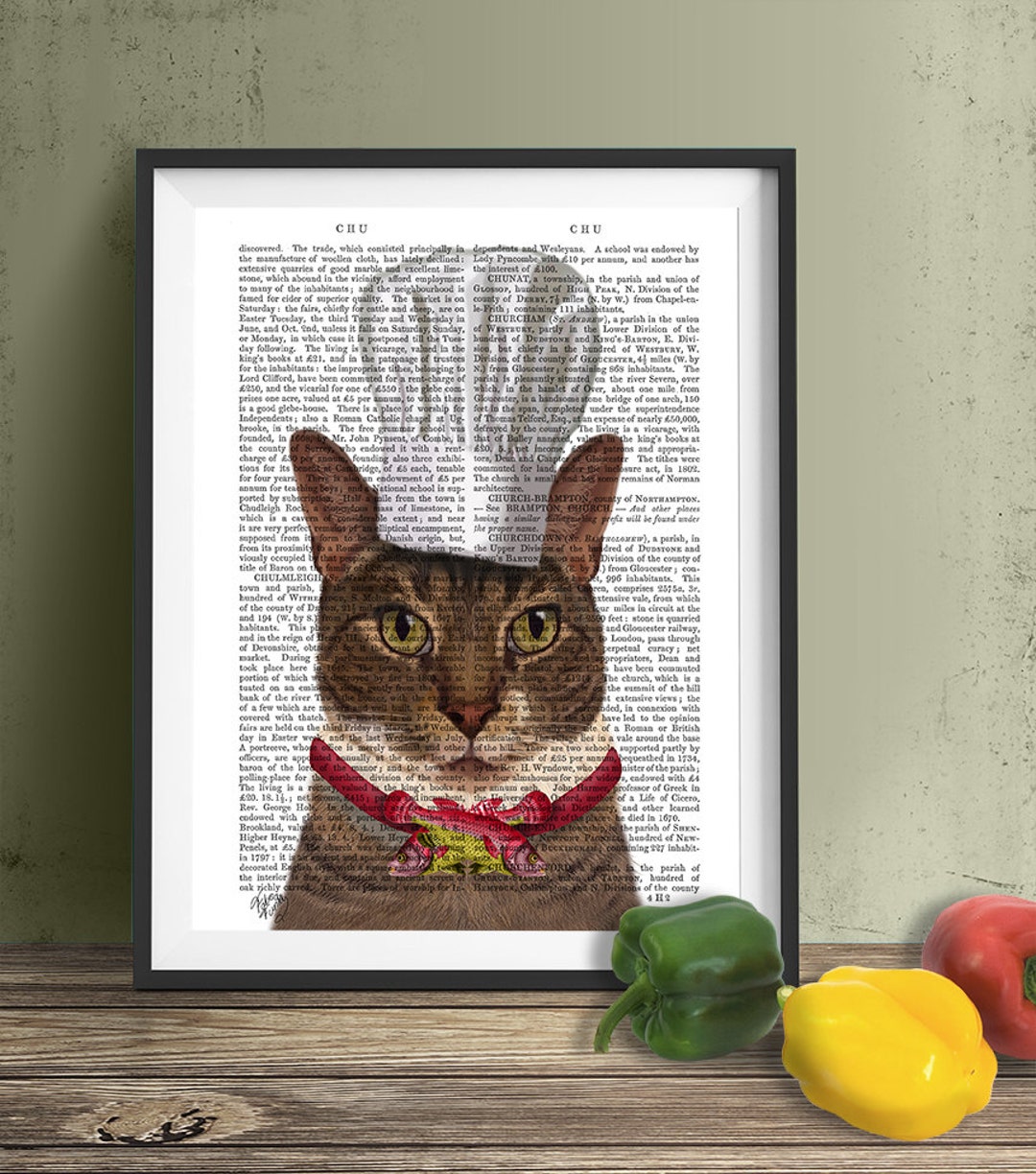 Funny Kitchen Decor Kitchen Print - Cat Chef - Hostess Gift Cat Lover ...