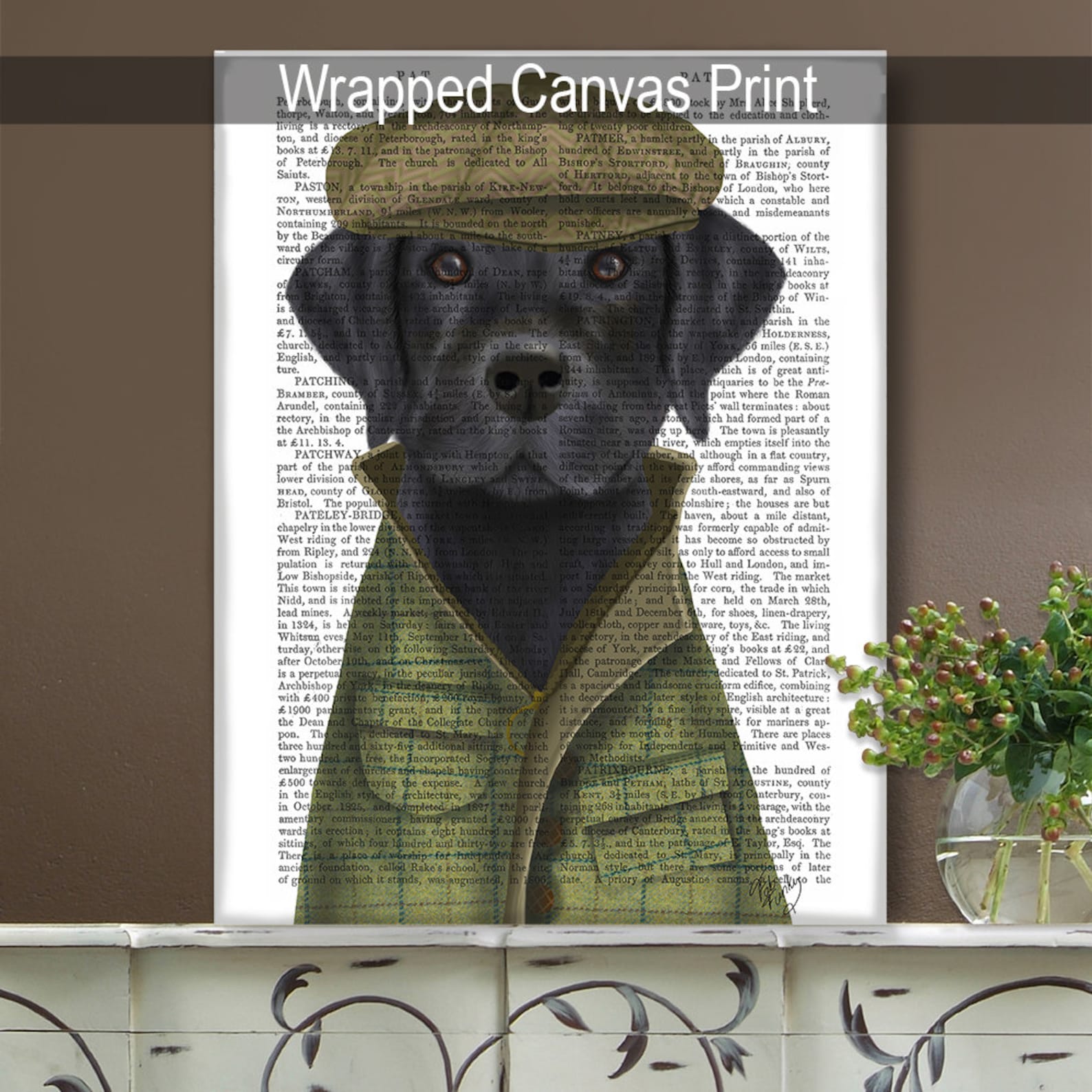 Country home decor Black labrador country dog Gift for | Etsy