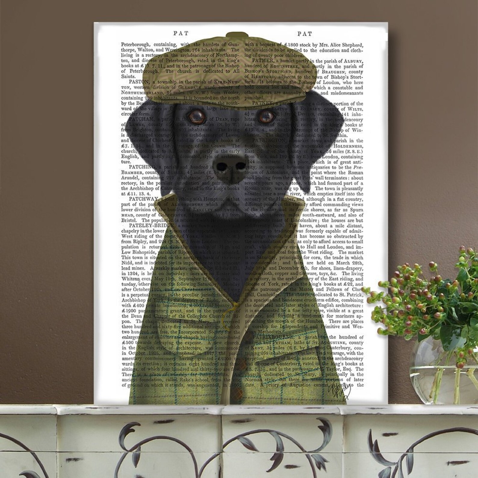 Country home decor Black labrador country dog Gift for | Etsy