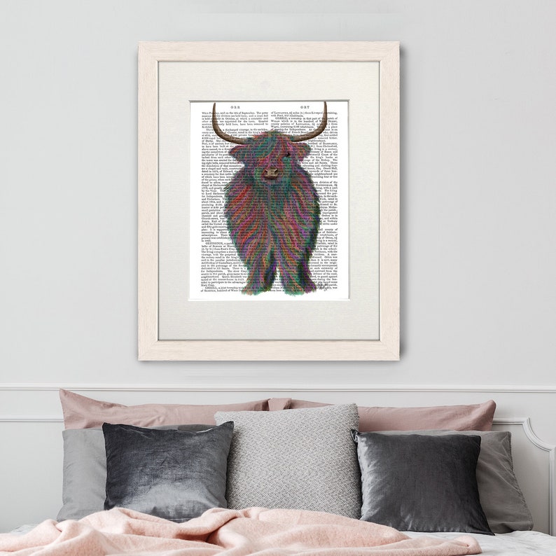 Colorful Yak Print Highland Cattle Art Longhorn Print - Etsy