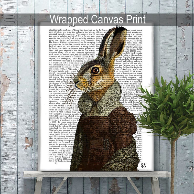 Madam Hare Portrait Hare Print Hare Wall Art Rabbit Print - Etsy