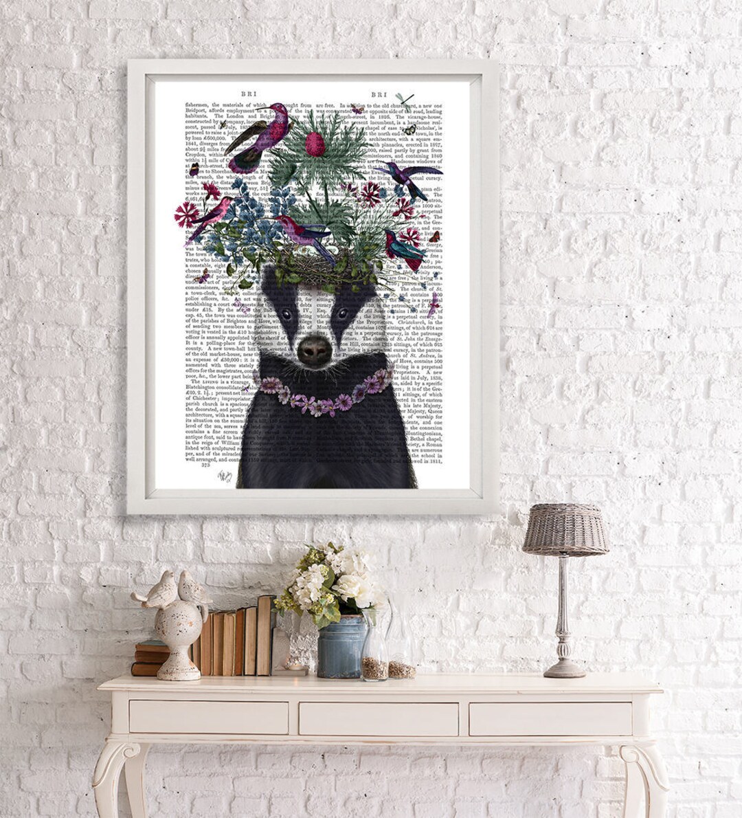 Woodland Theme - Badger Bird Keeper - Forest Animals Badger Print ...