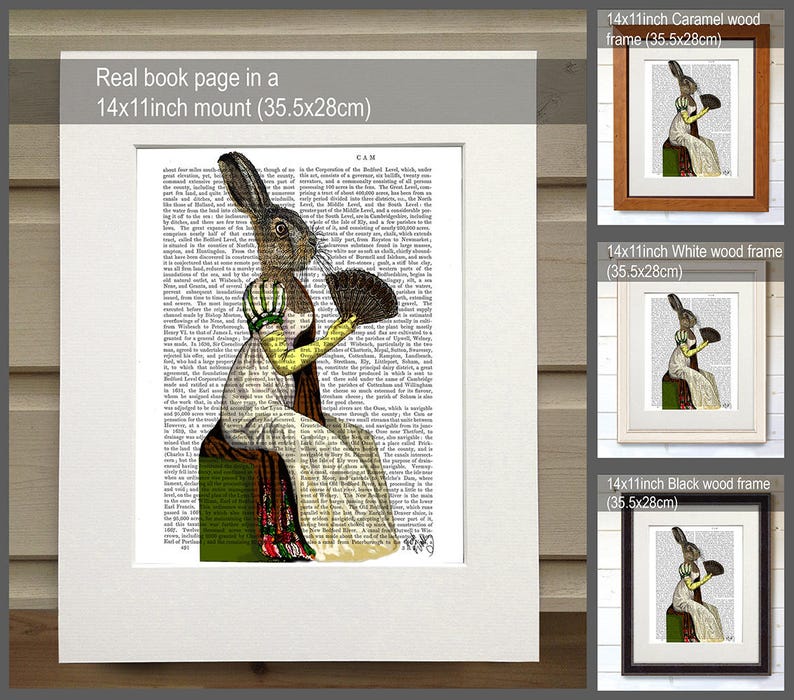 Miss Hare Print Digital Art Hare Illustration Jane Austen - Etsy