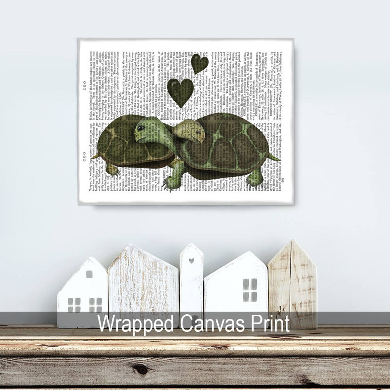 Turtles Green Hearts Turtle Hug Turtle Love Turtle Print - Etsy