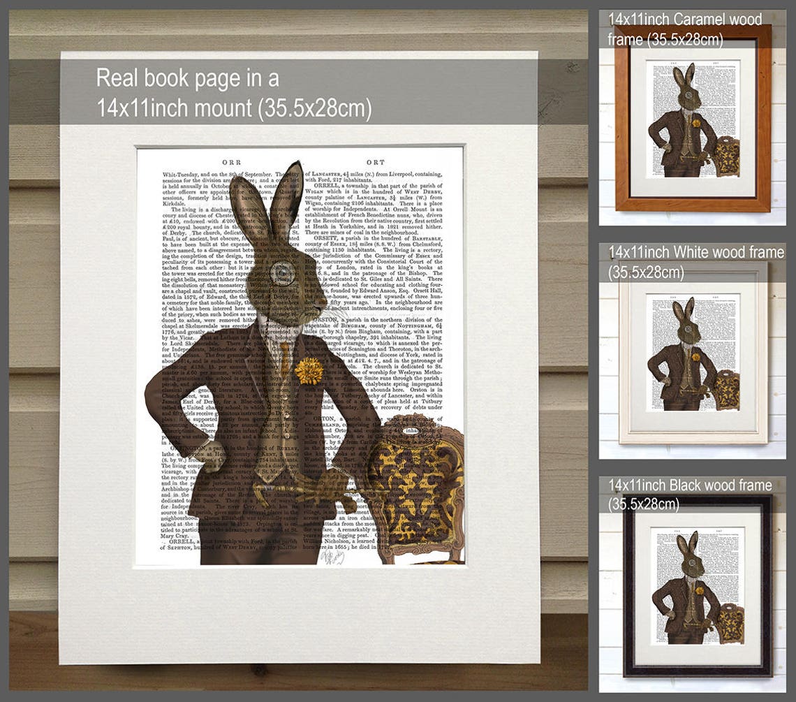 Hare Print - the Dapper Hare - Hare Painting Rabbit Print Rabbit Décor ...