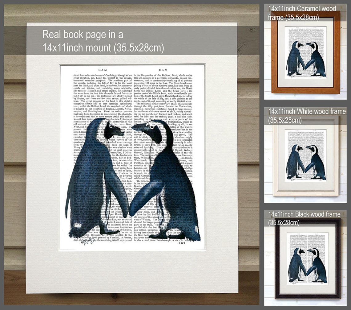 Penguin Poster in Love - Penguin Wall Art Penguin Picture Penguin ...