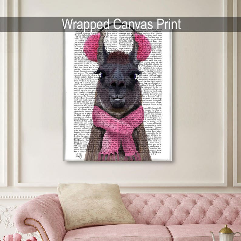 Llama Decor Llama Print Llama Art Pink Room Decor Kids Room Wall Art ...