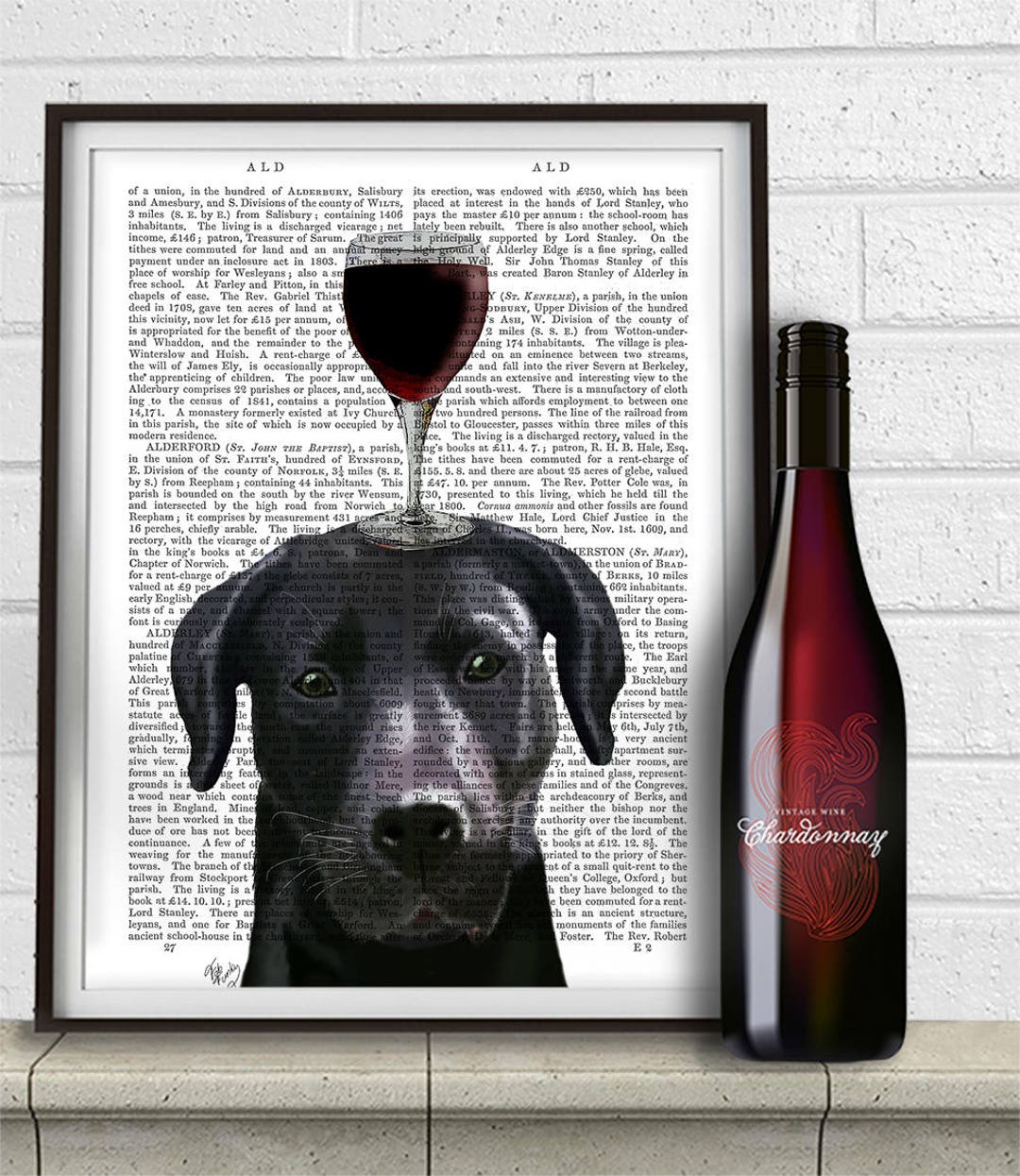 Labrador_black_dogauvin_wine Print Gift for Wine Lover Wine Humor Wine ...