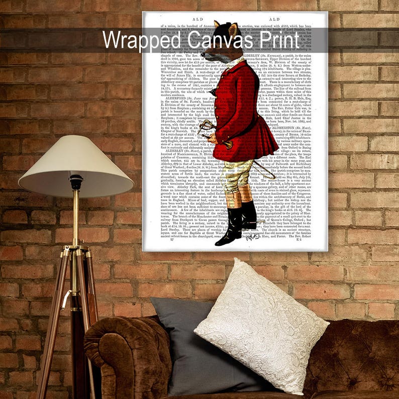 The Fox Hunter Art Print Digital Illustration Fox Wall Art Wall Decor ...