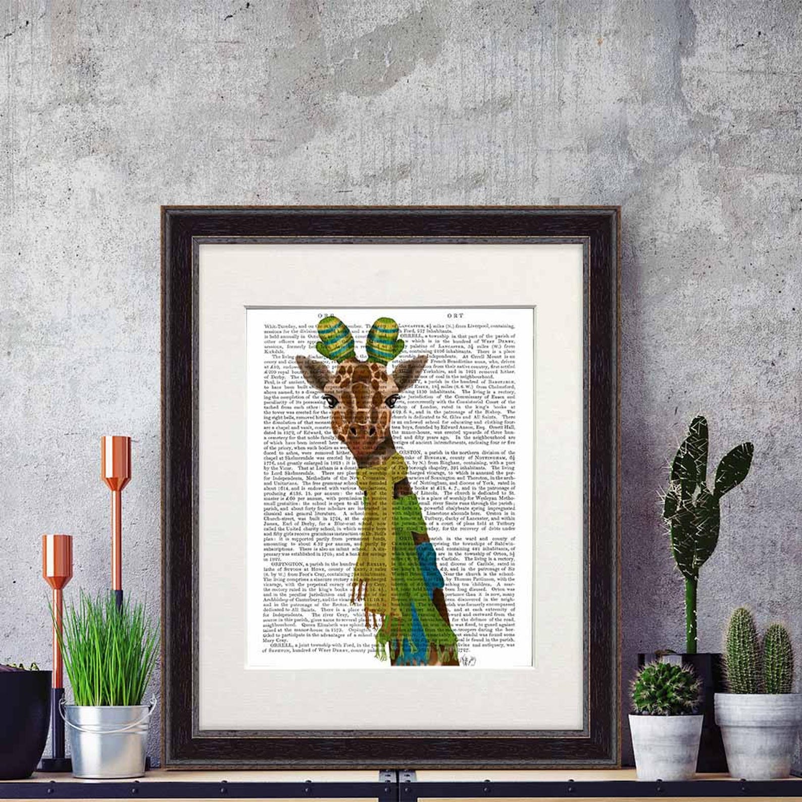 Giraffe Print Decor - Giraffe and Scarves - Nursery Wall Giraffe ...