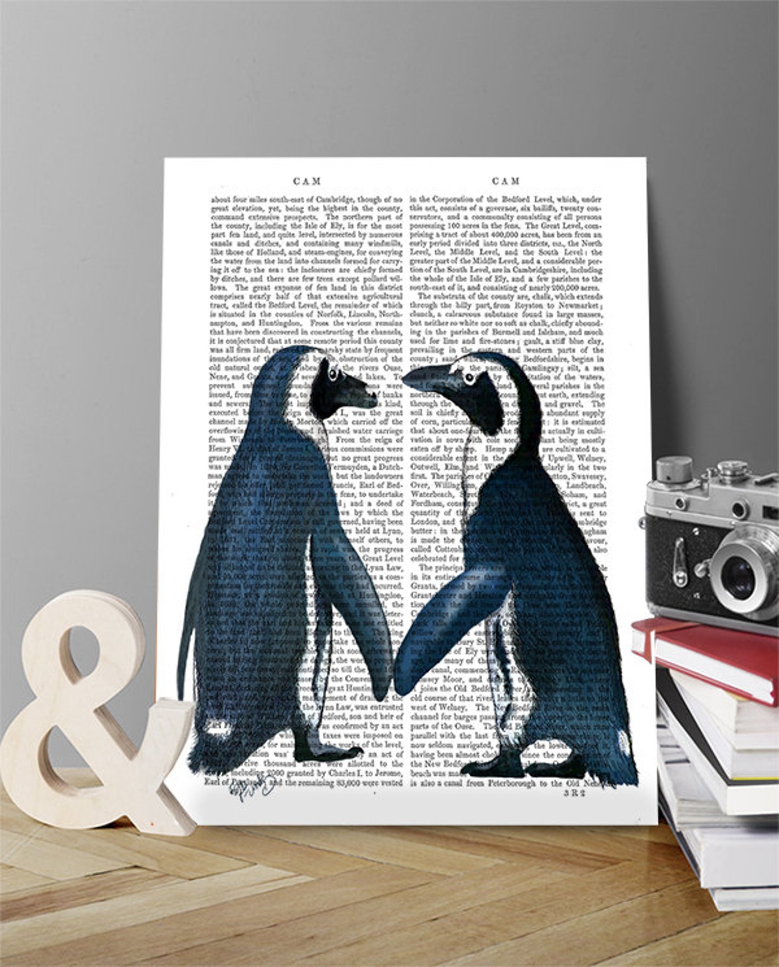 Penguin Poster in Love - Penguin Wall Art Penguin Picture Penguin ...