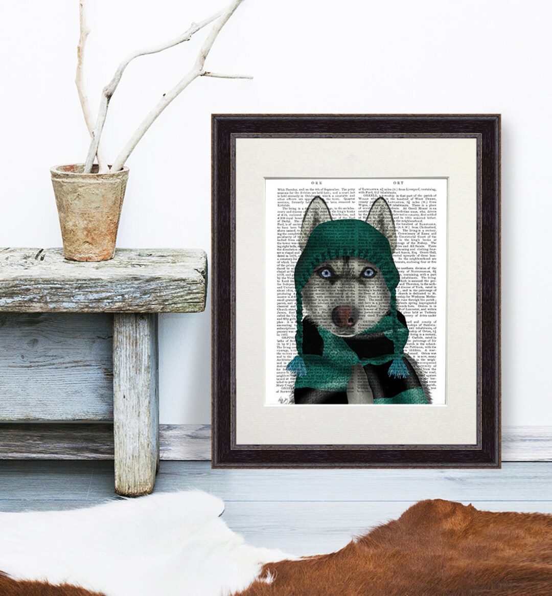 Siberian Husky Hat and Scarf - Dog Sledding Iditarod Sled Dog Husky ...