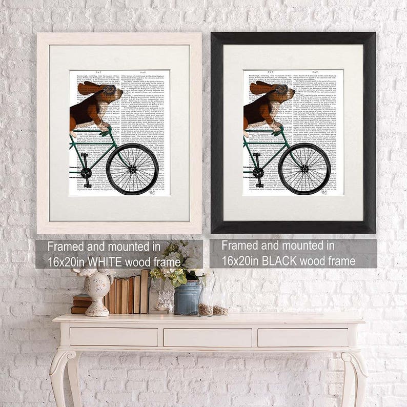 Basset Print - Basset Hound on Bicycle - Basset Decor Dog Gift Painting ...