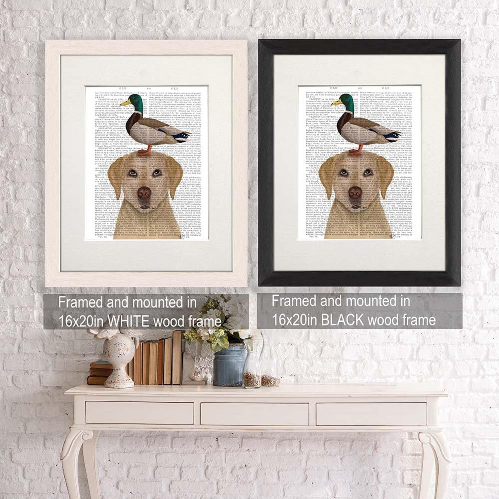 Yellow Labrador Art Print Duck on Head Yellow Lab Print | Etsy