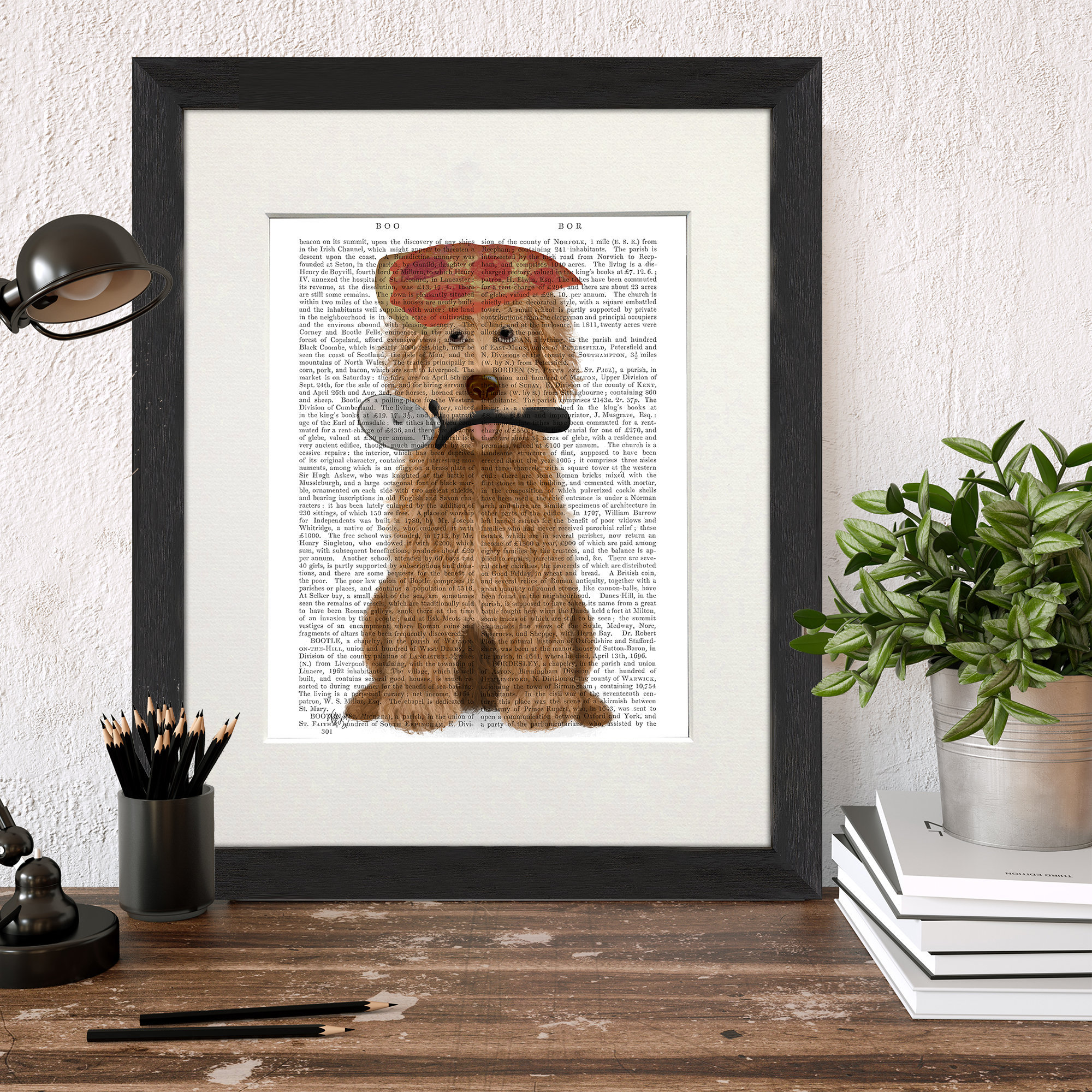 Labradoodle print Labradoodle gift Doodle dog art Pizza art | Etsy