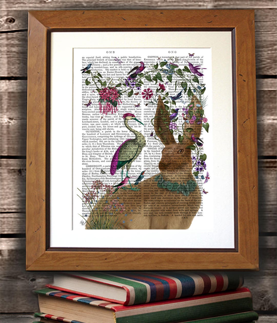 Hare Art Print - Hare Bird Keeper and Heron - Bunny Gift Bunny Print ...