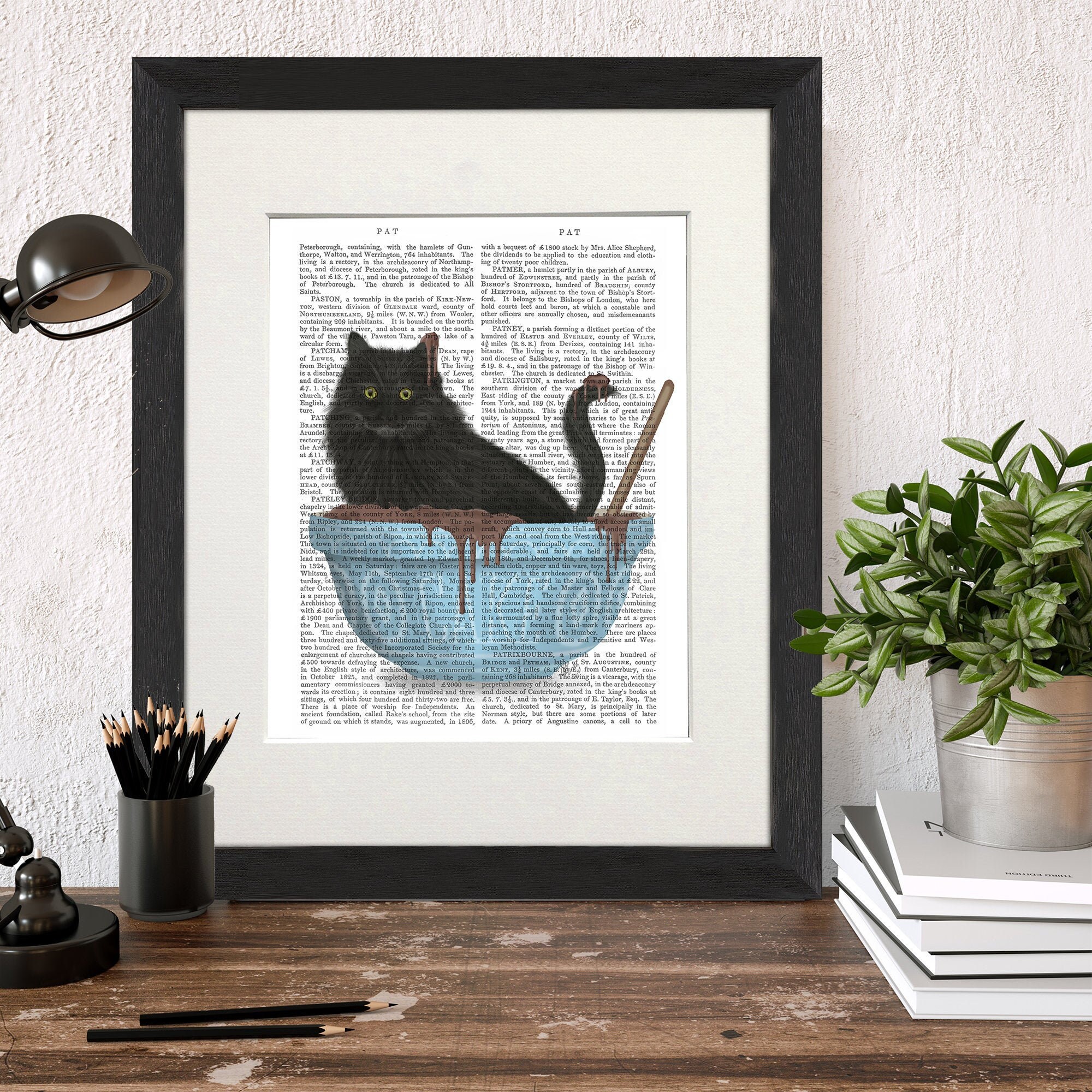 Black Cat in Mixing Bowl, Kitchen Wall Art, Funny Kitchen Print, Funny ...