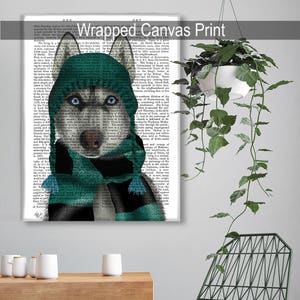 Siberian Husky Hat and Scarf - Dog Sledding Iditarod Sled Dog Husky ...