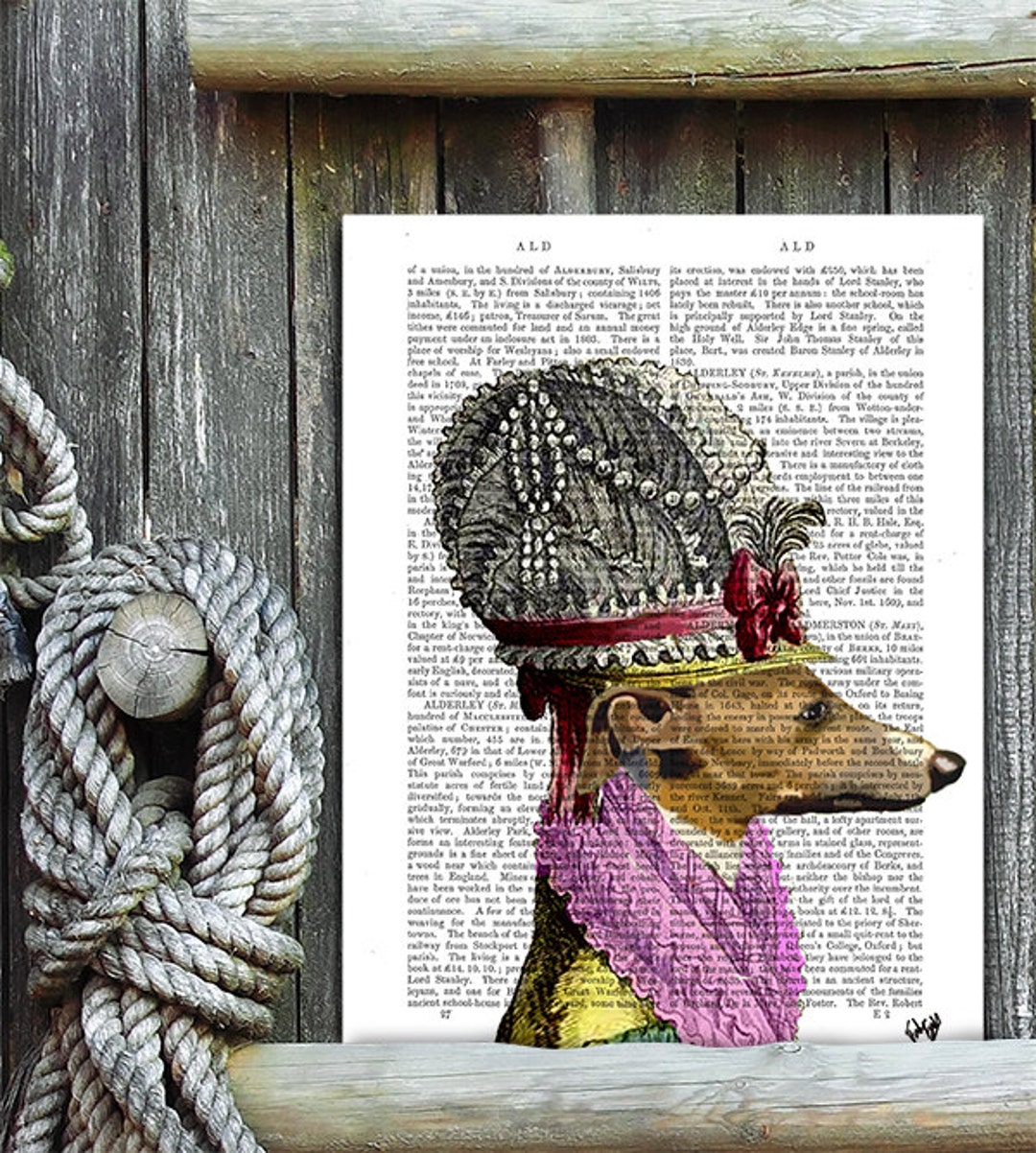 Vintage Greyhound Dog Poster Dog Decor Dog Illustration Dog Picture Dog ...