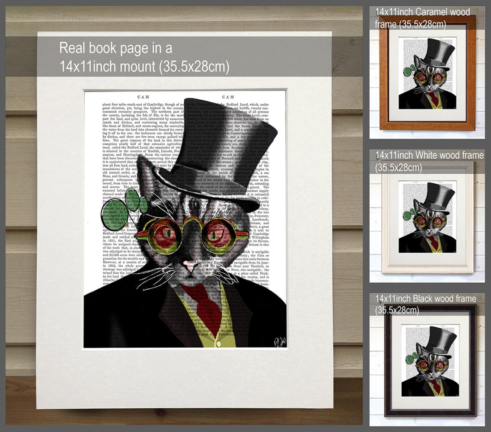 Mad Hatter Cat - Cheshire Cat Art Mad Hatter Gift for Alice Lover Alice ...