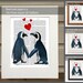 Penguins in Love - Penguin Art Print Penguin Gift for Valentine Gift ...