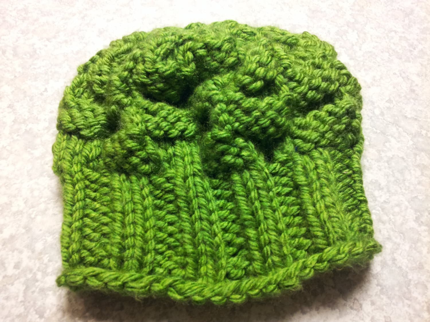 Green Knitted Slouchy Winter Hat - Etsy