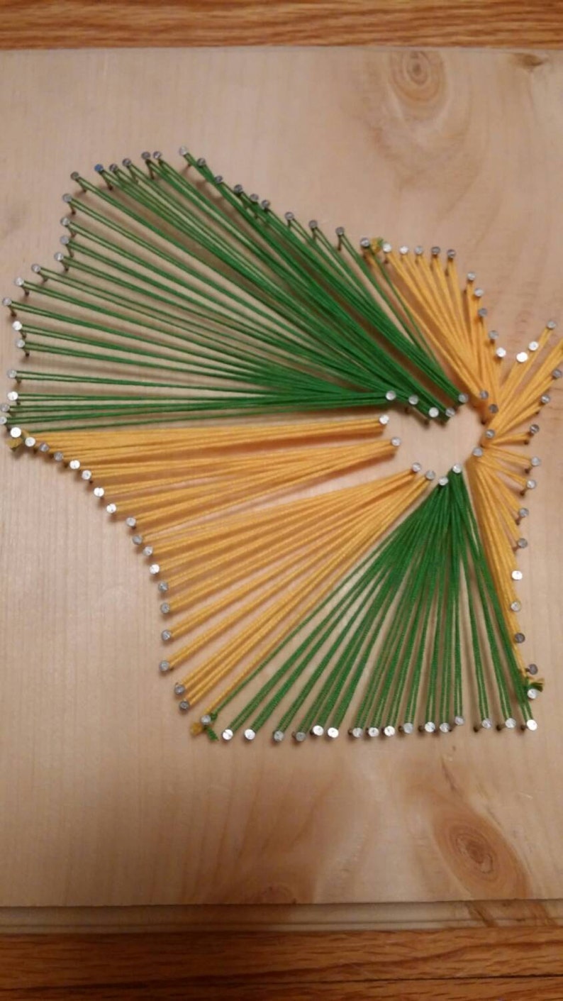 Decorative Wooden State Map Plaque With Team Color Thread With Heart Located At City Etsy
