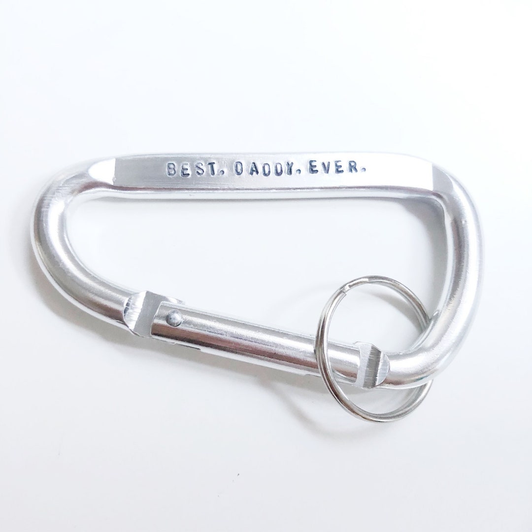 Personalized Carabiner Father's Day Gift Hand Stamped - Etsy