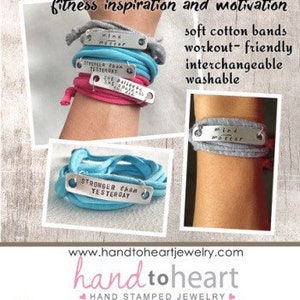 Fitspo Bracelets - Inspirational Workout Friendly Bracelets - Cotton ...