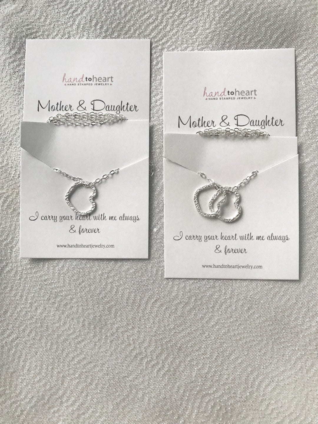 Mother Daughter Heart Necklace Generations Necklace - Etsy