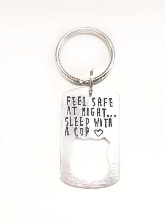 Feel Safe at Night Sleep With a Cop Keychain Police Officer - Etsy