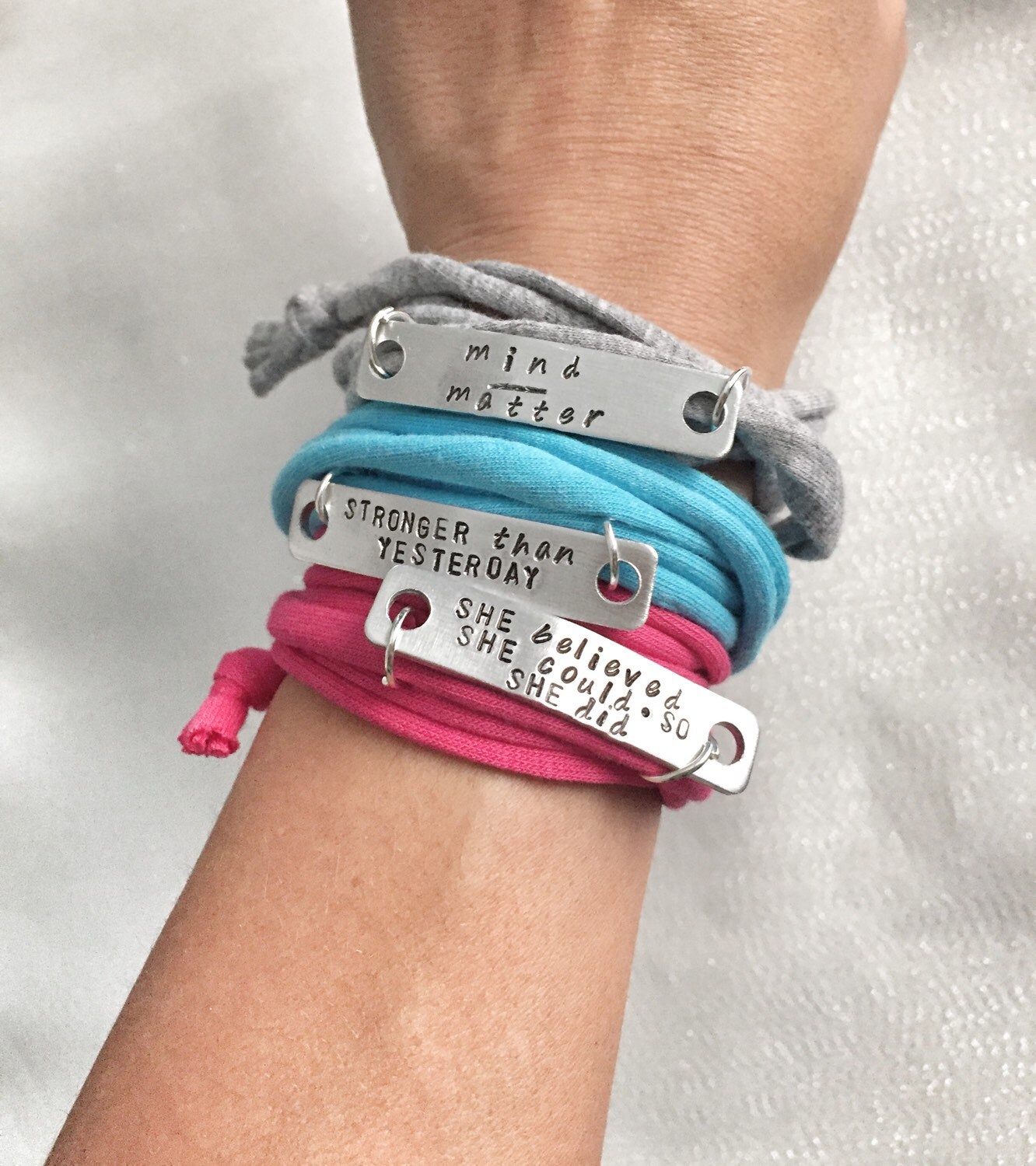 Fitspo Bracelets - Inspirational Workout Friendly Bracelets - Cotton ...