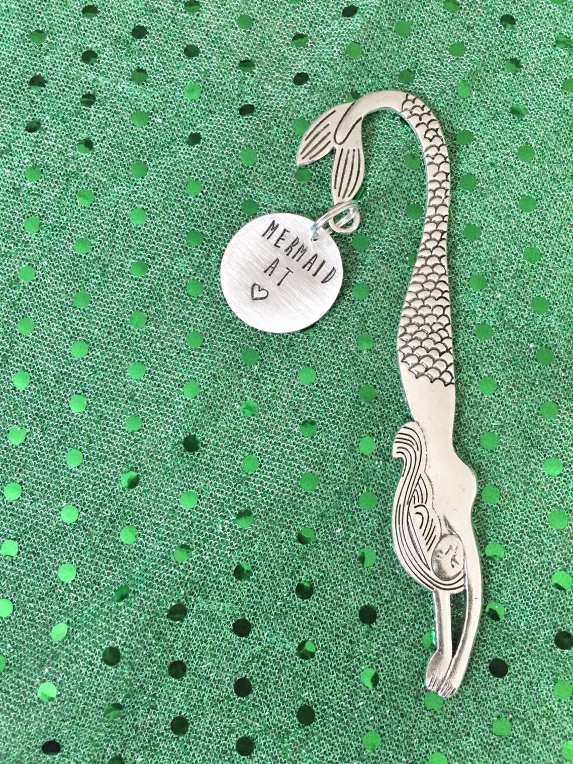 Mermaid Bookmark Mermaid at Heart Hand Stamped Bookmark - Etsy