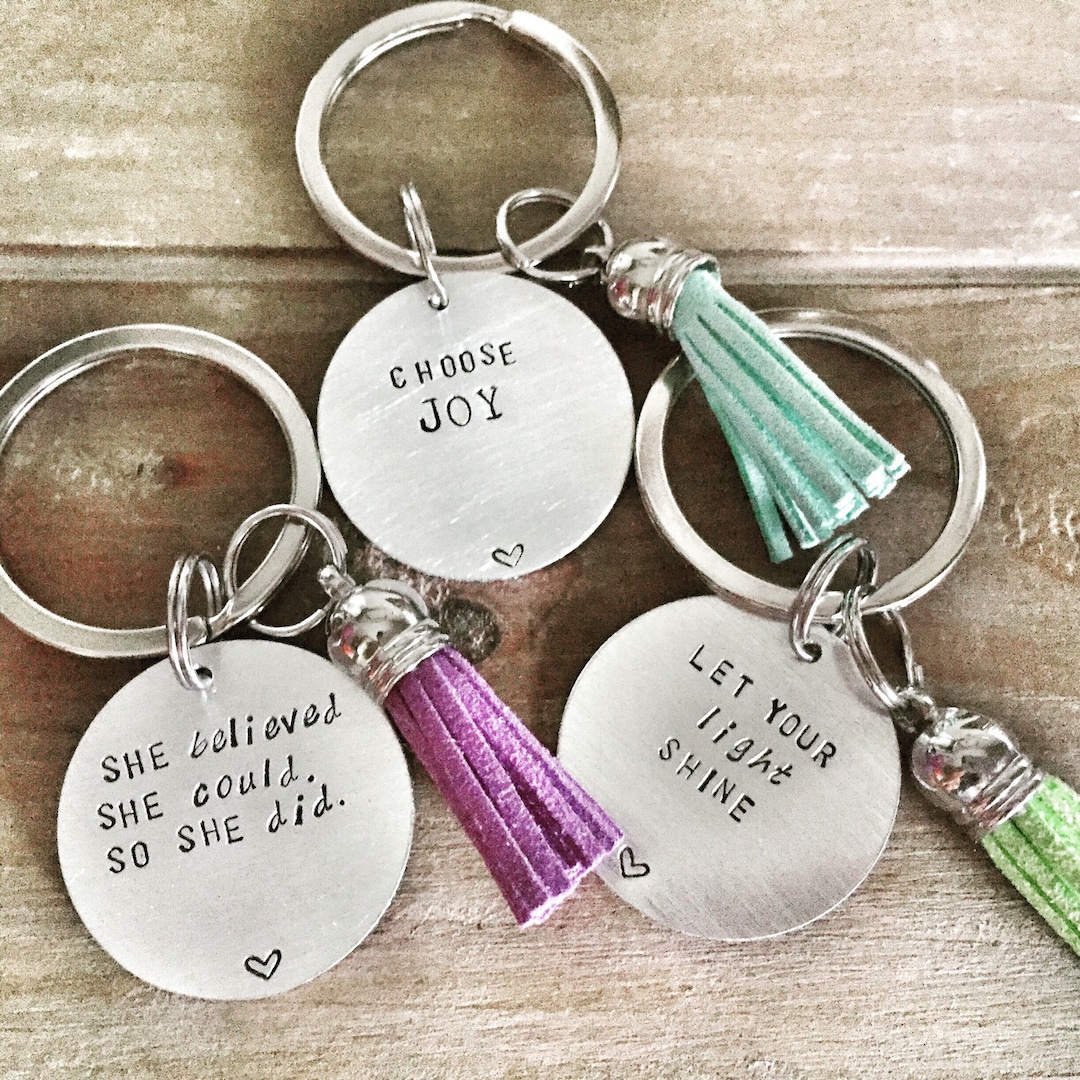 Personalized Round Keychains - Inspirational Sentimental Keychains ...