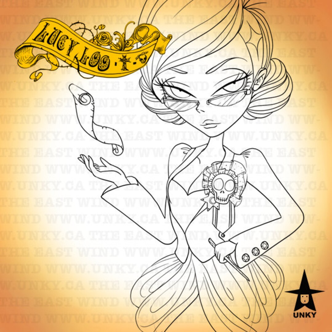 Digital Stamp- Lucy Loo 'professor Loo' - 300dpi JPEG/ PNG Files ...