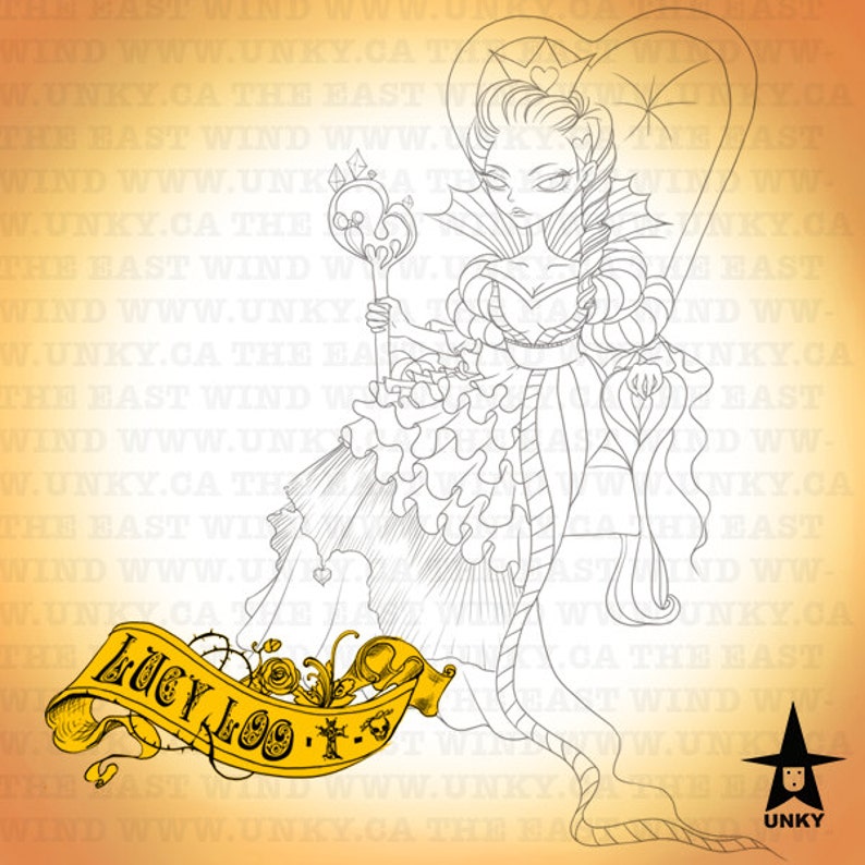 Digital Stamp Lucy Loo 'queen of Hearts' 300dpi - Etsy