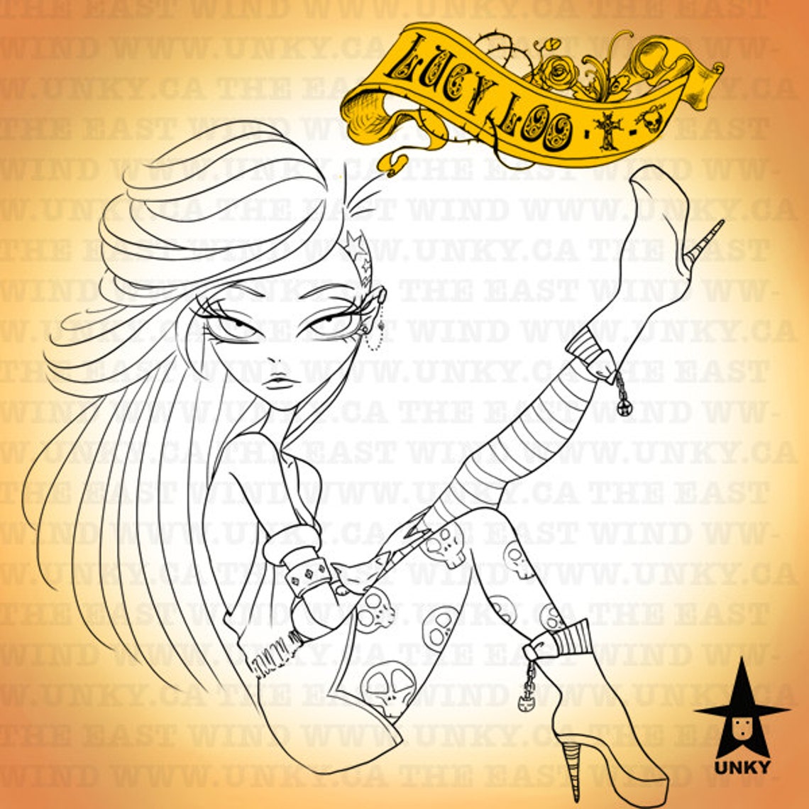 Digital Stamp Lucy Loo 'lucy Longstocking' 300dpi - Etsy
