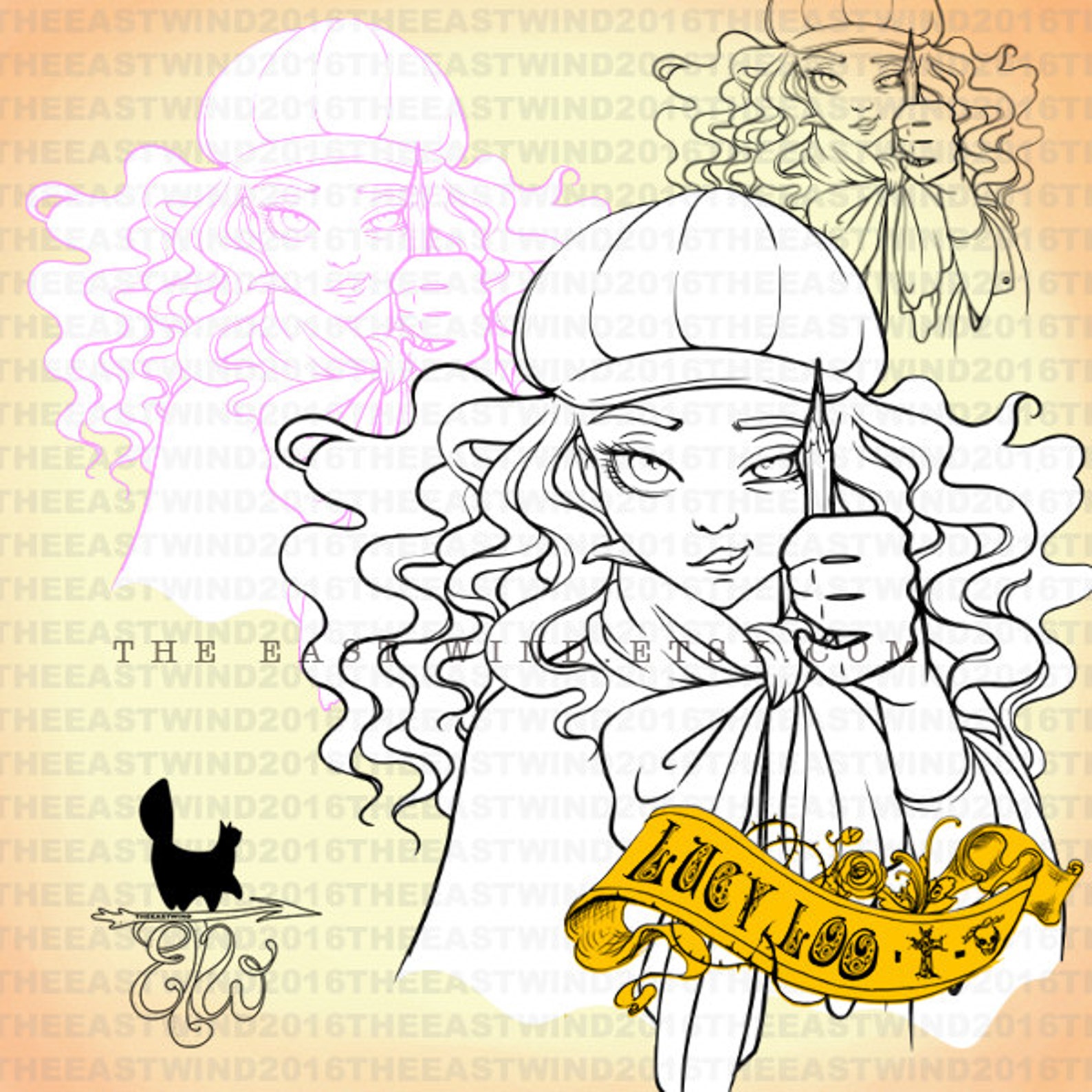 Digital Stamp Lucy Loo 'drawing' 300dpi JPEG/ PNG | Etsy