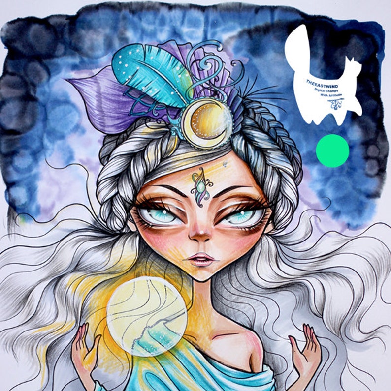 Digital Stamp- 'lucy Loo' Luna Spell - 300dpi JPEG/ PNG - MAC0069 - Etsy