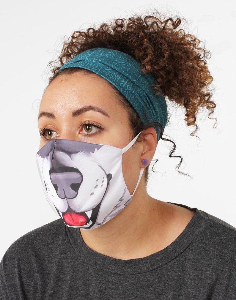 Fun Husky/wolf Face Mask/ Face Guard Unisex - Etsy
